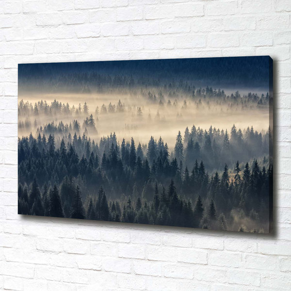 Union Rustic Nebel über dem Wald - Kunstdrucke auf Leinwand | Wayfair.de